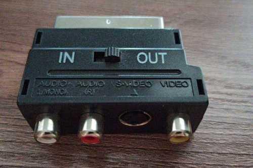 Переходник scart-3RCA+S-VHS (вход-выход)(011357)