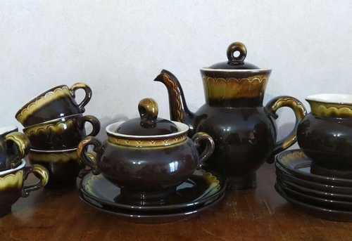 Сервиз чайный обливная керамика зик