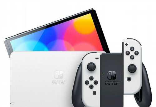 Nintendo Switch oled 64GB белый + 256гб + чехол