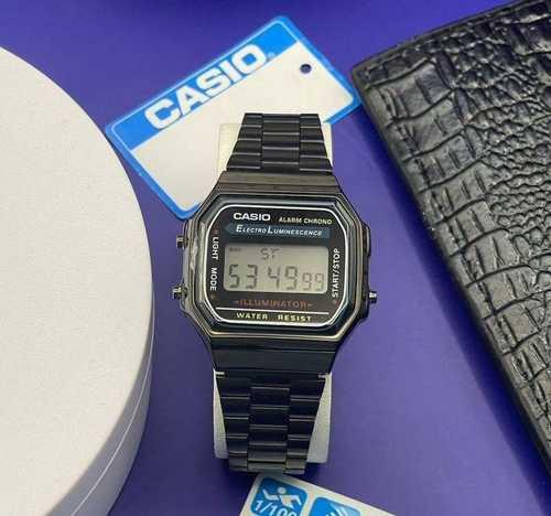 Часы casio illuminator a168 black new