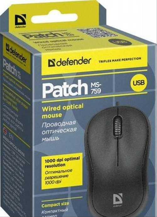 Новая Мышь Defender Patch MS-759 USB 3кн