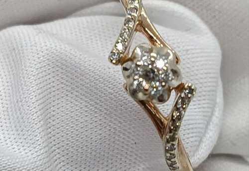 Золотое кольцо с бриллиантами 17 размер