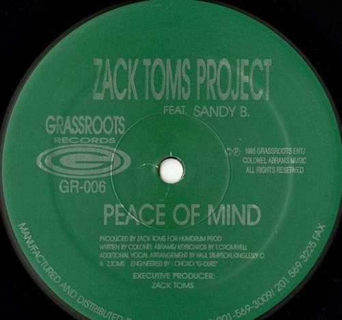 Zack Toms Project Feat. Sandy B.–Peace Of Mind/LP