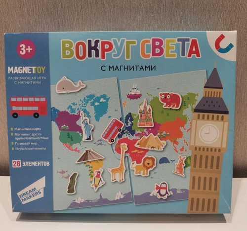 Игра Карта мира с магнитами для детей 3+