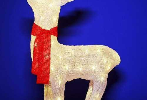 Фигура светодиодная олень С красным шарфом