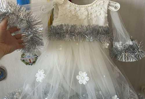 Платье детское 80 92 снежинка