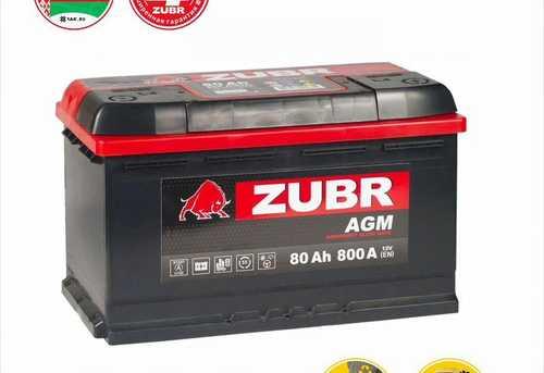 Аккумулятор Zubr AGM (80 Ah, 12 V) Обратная, R+