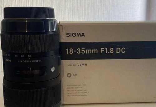 Объектив Sigma для Canon 18-35 мм F1.8 DC