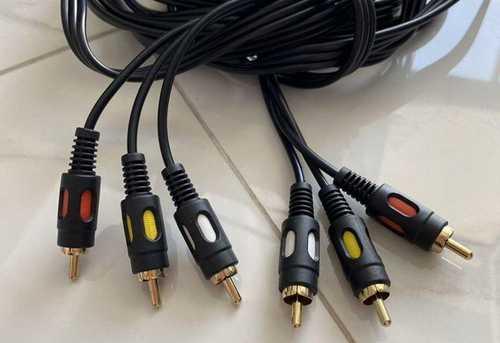 Аудио-видео кабель 3RCA-3RCA (5 метров)
