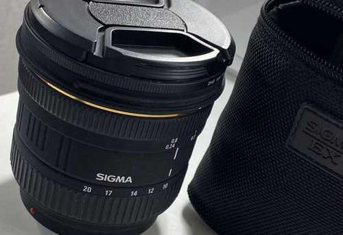 Объектив Sigma 10-20 mm f/4-5.6 с чехлом Sony A