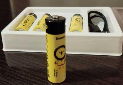 Аккумуляторные батарейки AA Baseus (micro-USB)