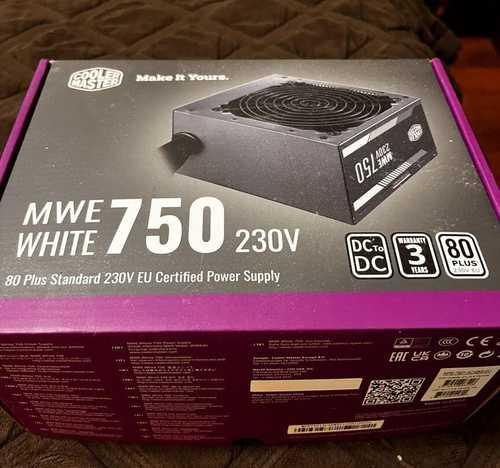 Блок питания Cooler master mwe 750 white