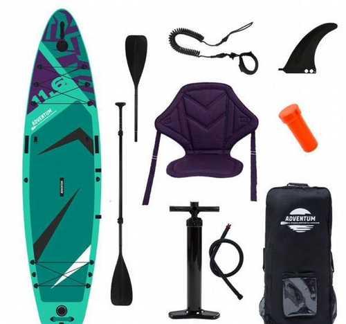 Доска SUP надувная adventum 11'6"x34"x15cm Mint