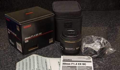 Sigma 30 mm 1.4 EX DC HSM Nikon F Идеальное сост