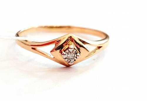 Золотое кольцо с бриллиантом (ид)