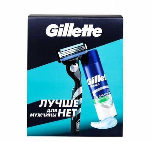 Набор Gillette mach 3 и гель для бритья