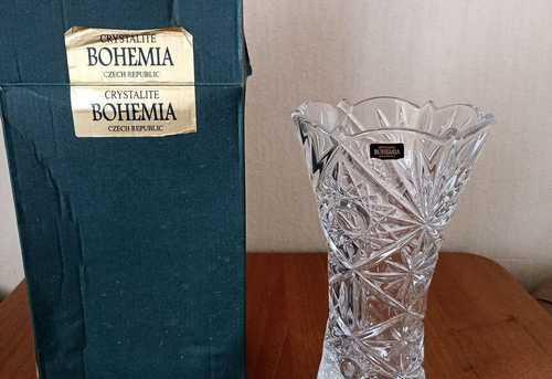 Ваза хрустальная bohemia, новая, в коробке
