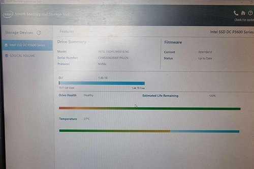Intel SSD DC P3600 nvme U.2 1.6 Тб
