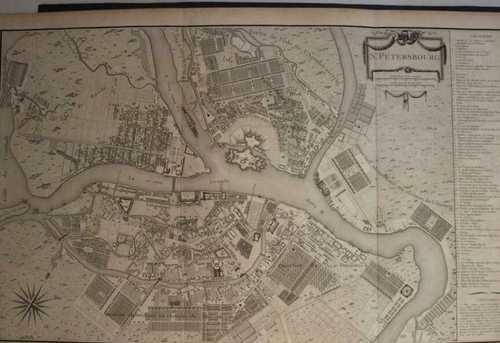 Антикварная карта Санкт-Петербурга 1793 Леклерк