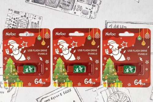 Новогодние флешки Netac 64Гб
