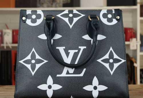 Сумка новая Louis Vuitton черная белый принт