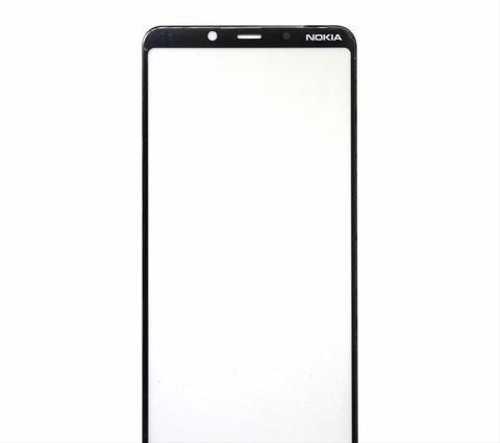 Стекло для переклейки Nokia 3,1 Plus (черный)