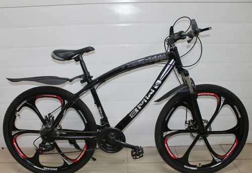 Велосипед с литыми дисками черный новый