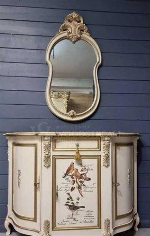 Комод и зеркало в стиле барокко. Винтаж