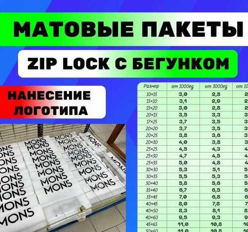 Пакеты зип лок с бегунком матовые оптом