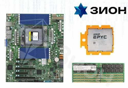 Epyc 9334 + H13SSL-I + DDR5 256Gb + Кулер