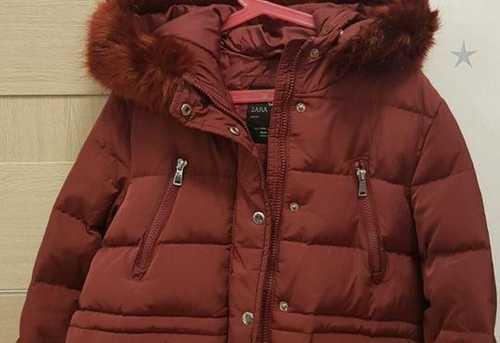 Зимняя куртка zara для девочки р. 152