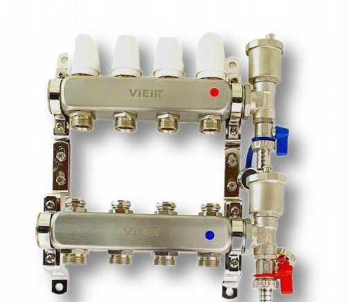 VR115-04A Коллекторный блок нерж в сборе с вентиля
