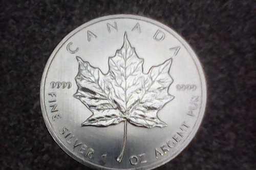 Серебряные монеты 5 долларов Канада
