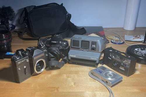 Пять Фотоаппаратов Зенит Canon Sony Kodak Polaroid