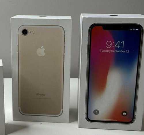 Коробка от iPhone 7, айрподс 1