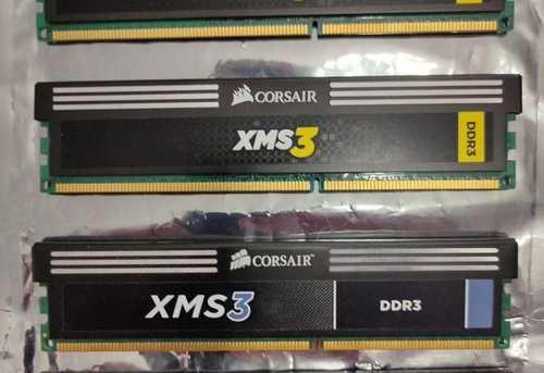 Модули озу 2 шт 4GB DDR3 1600MHz Corsair XMS3