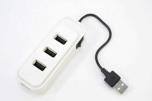 USB-хаб 4 порта USB Сетевой фильтр Белый