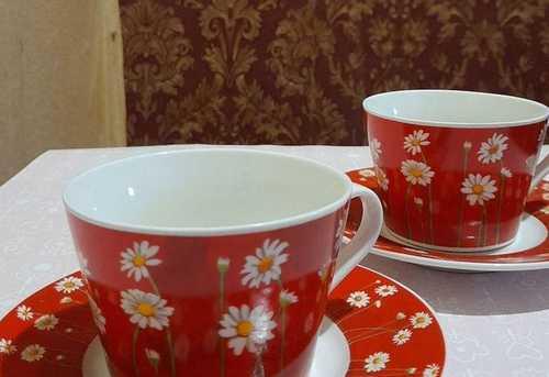 Чайные чашки с блюдцами фарфор