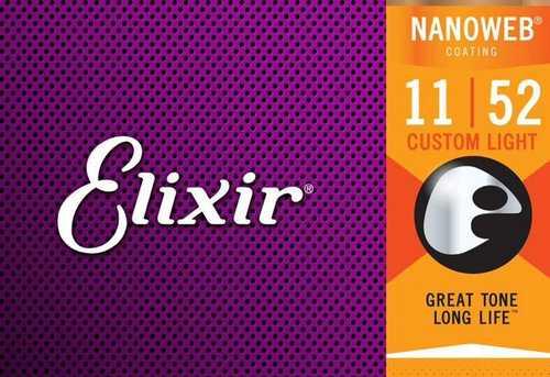 Струны для гитары Elixir 16027 NanoWeb Custom Ligh
