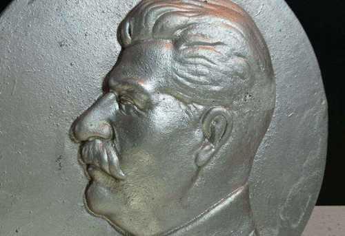 Панно барельеф металл Иосиф Сталин СССР винтаж