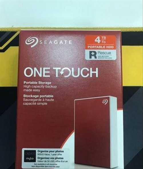 4тб Внешний HDD Seagate One Touch, красный