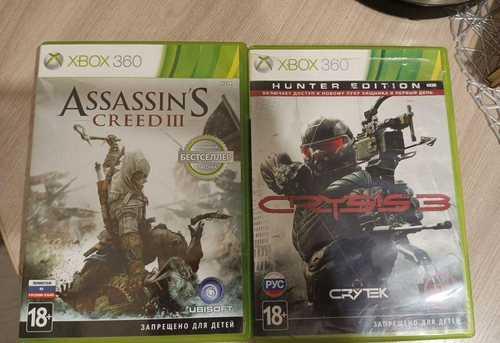 Игры для Xbox 360 Assassin creed 3 и Crysis 3