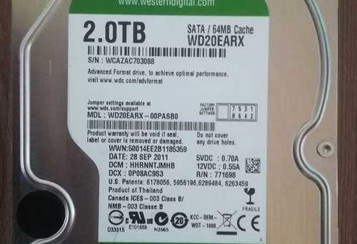 Жесткий диск Western Digital WD20earx 2Tb