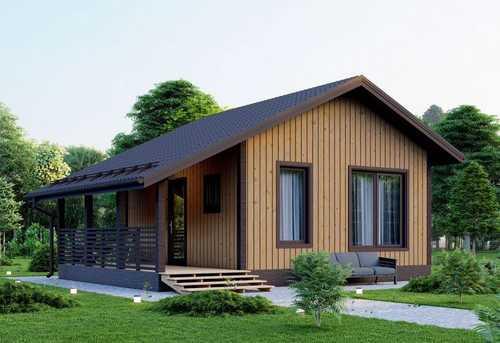 Дом каркасный "Норди" 6х6 в скандинавском стиле