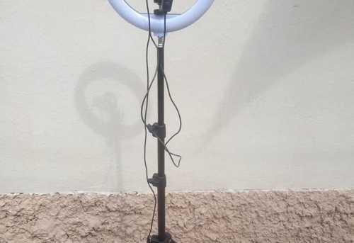 Кольцевая лампа 26 см со штативом 2.1 метр новая