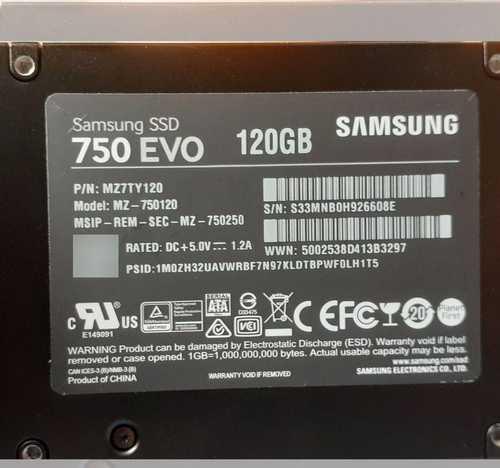 SSD Samsung Evo 750 120Gb