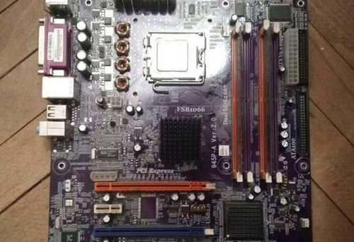 Материнская плата ECS 945P-A с процессором и озу