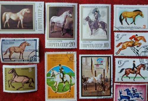 Почтовые марки Лошади