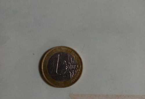 Монета 1 евро 2002