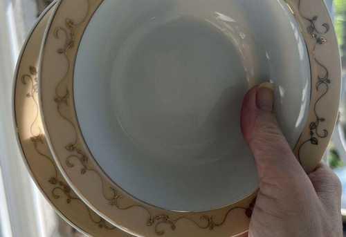 Фарфоровая глубокая тарелка миска салатник Porland